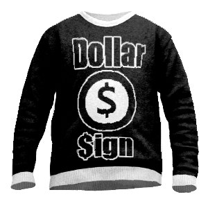 Dollar sign knit sweater | Custom knit blog